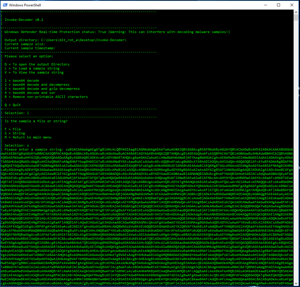 Invoke-Decoder - A PowerShell script to decode/deobfuscate malware ...