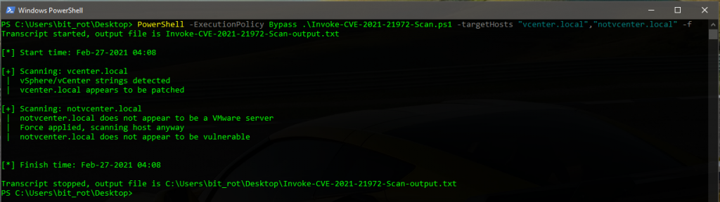 PowerShell Script – VMware vCenter CVE-2021-21972 Scan Tool | RobWillis.info