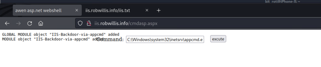 Analyzing & Detecting IIS Backdoors | RobWillis.info